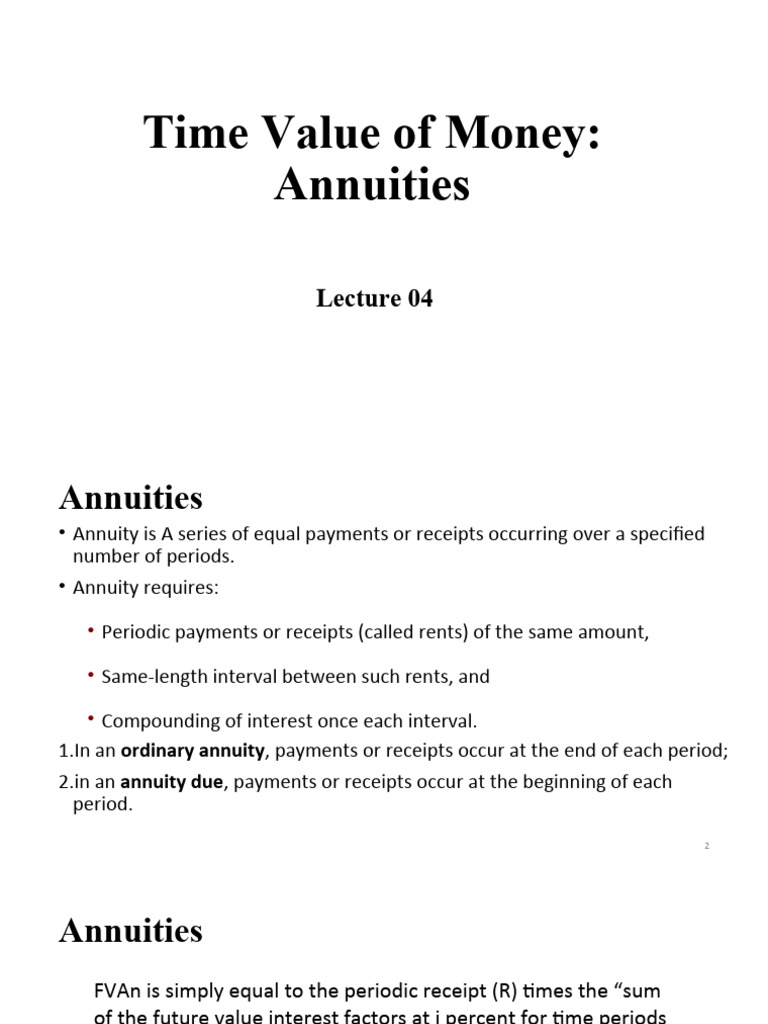 Lec 4 FM Numl | PDF | Present Value | Interest