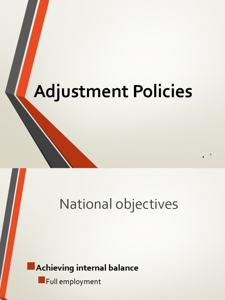 7 - Adjustment Policies | PDF | Balance Of Payments | Fiscal Policy