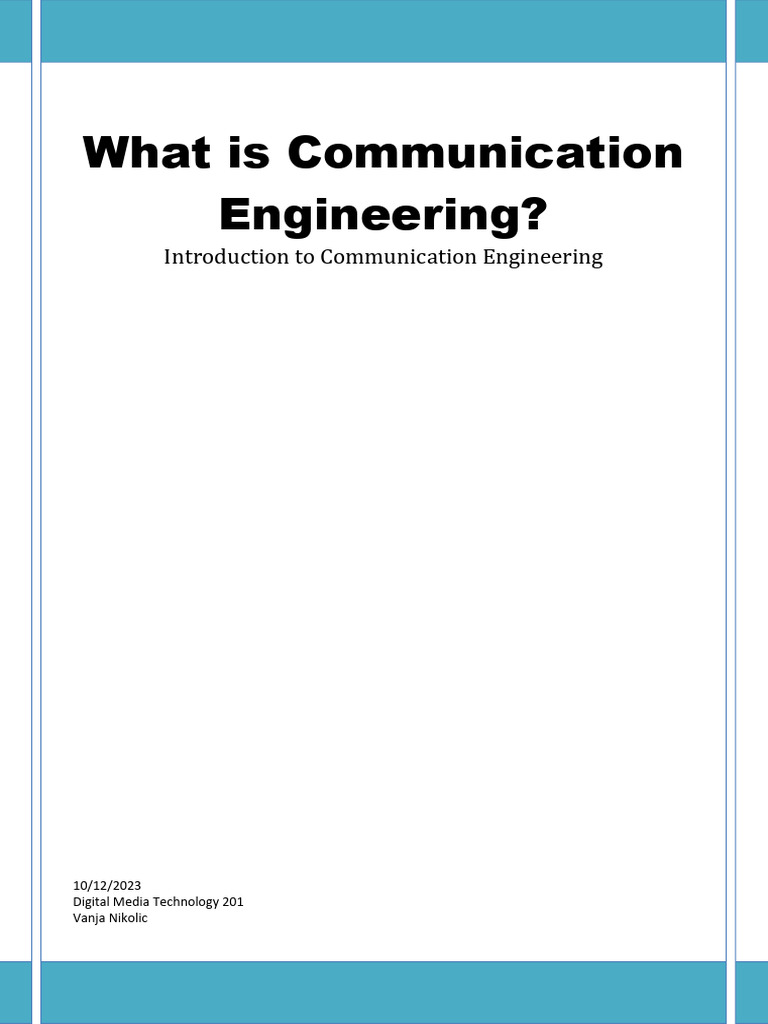What is Communication Engineering | PDF | Telecommunications ...