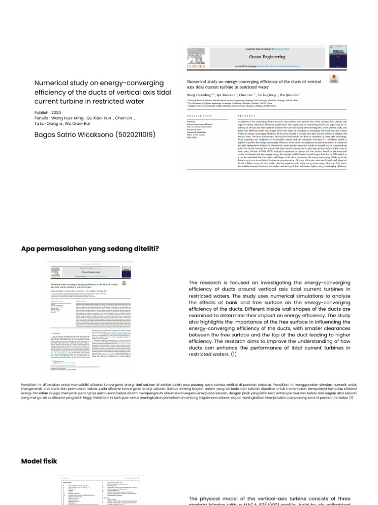 PDF PPT - Numerical Study On Energy-Converging Efficiency of The Ducts of Vertical Axis Tidal ...