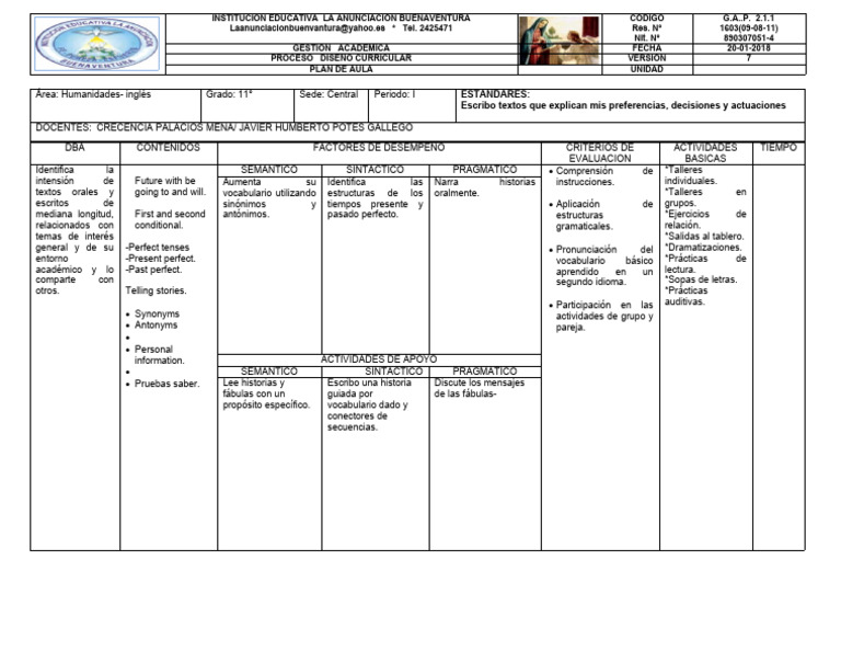 Ejemplo de Plan de Aula de Clases | PDF | Aprendizaje | Comunicación humana