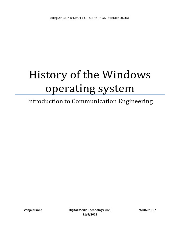 History of The Windows Operating System - Vanja007 | PDF | Microsoft ...