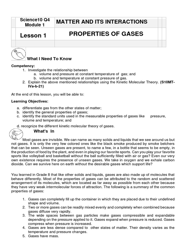 Science10-Q4-Module-1 | PDF | Gases | Pressure