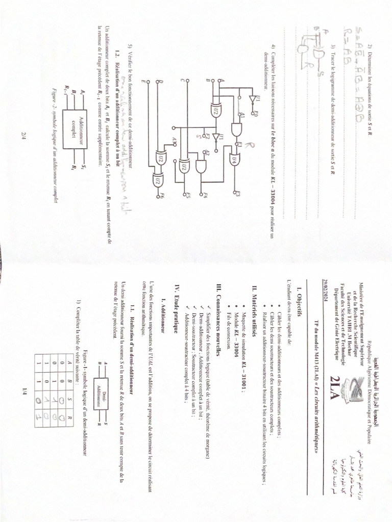 TP Logique Combinatoire | PDF