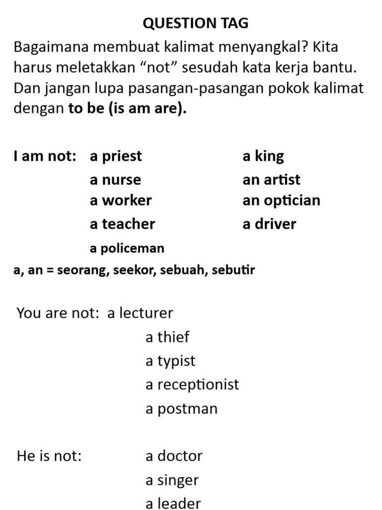 Question Tag | PDF | Career & Growth | Language Arts & Discipline