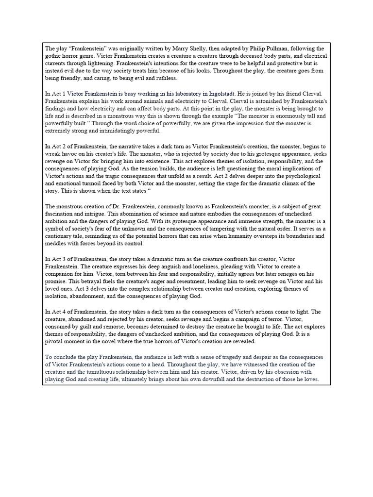"Frankenstein: A Gothic Horror Analysis" | PDF | Young Adult