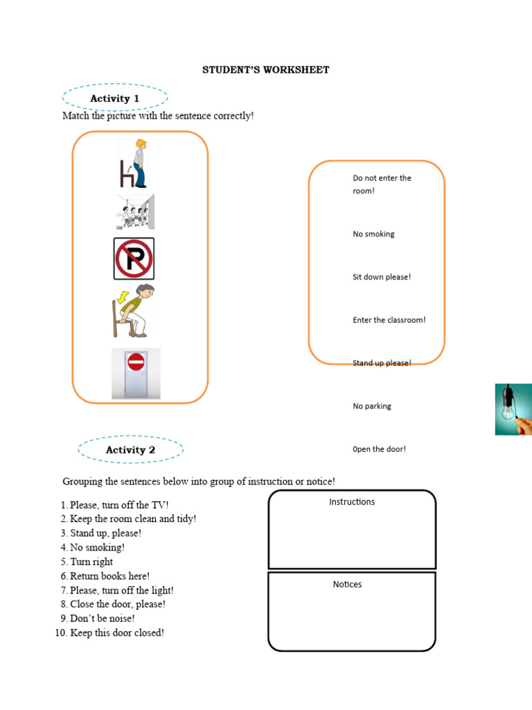 WORKSHEET SIGN | PDF