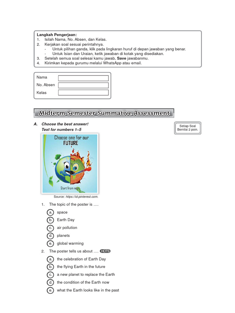Midterm Semester Summative Assessment - Bahasa Inggris 11 SMA K.merdeka ...