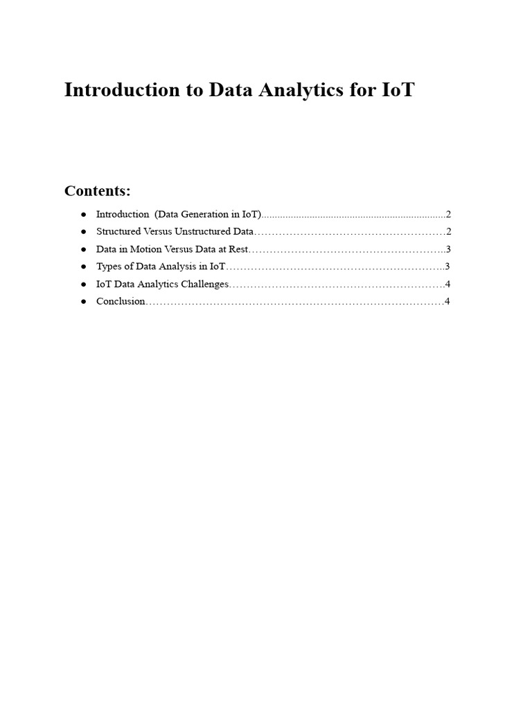 Introduction To Data Analytics For IoT | PDF | Internet Of Things | Analytics