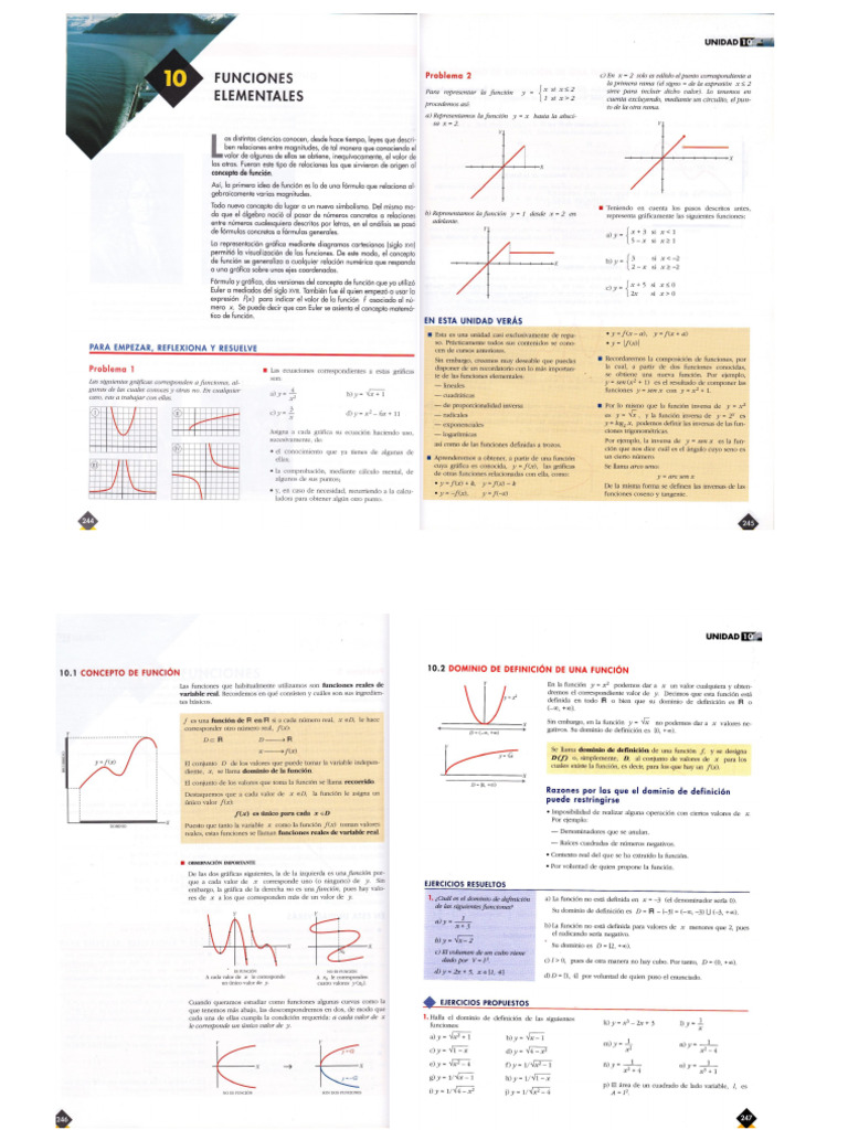(REDUCIDO) Funciones Elementales. Matemática 1. J.Colera. | PDF
