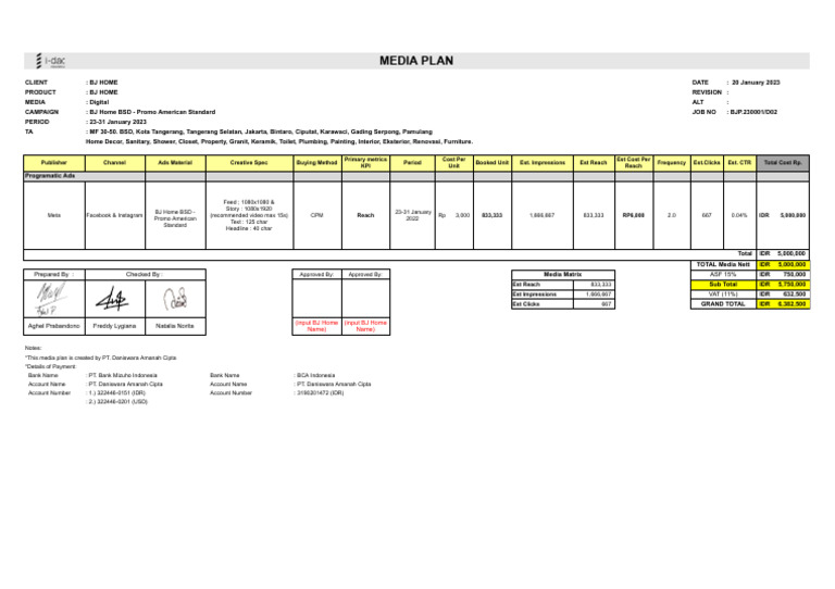 BJ Home BSD Media Plan Overview | PDF