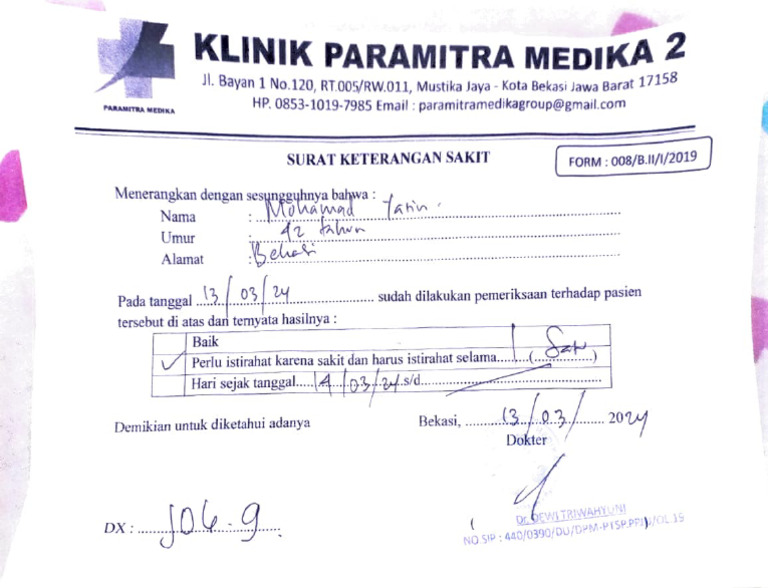 Suket Dokter Mar 14, 2024 - M.Yatin - Mohamad Yatin | PDF