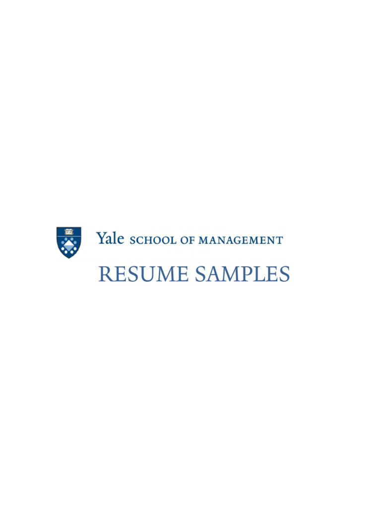 Yale SOM Resume Samples | PDF | Leveraged Buyout | Investment Banking