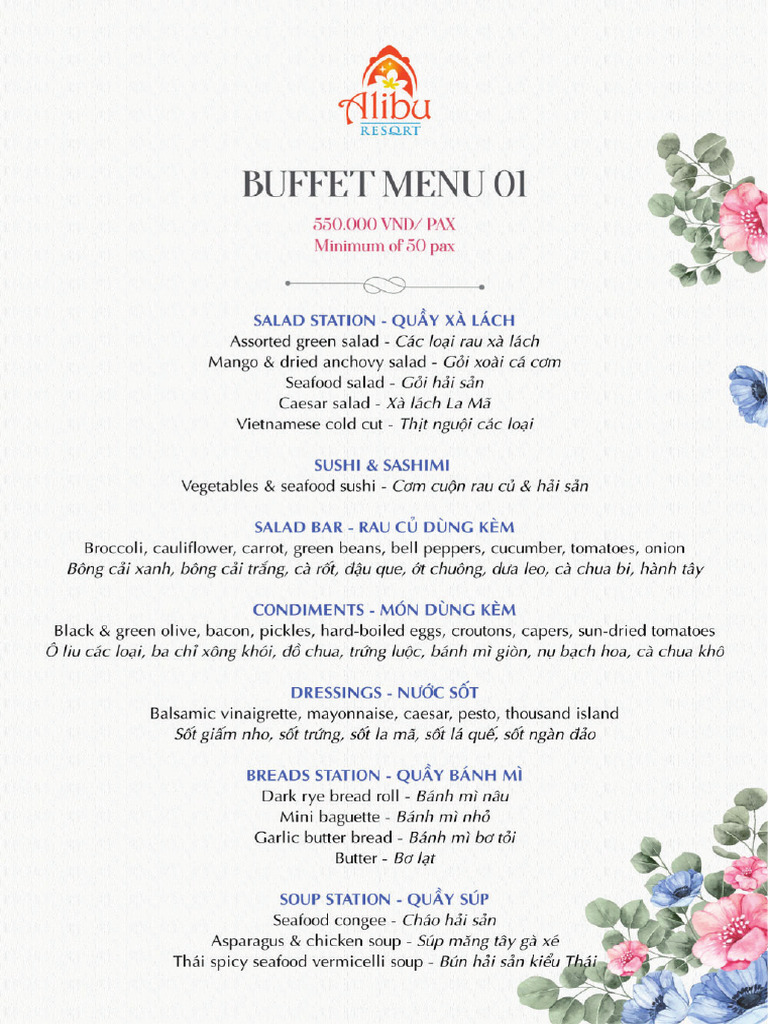 Alibu Buffet Menu | PDF