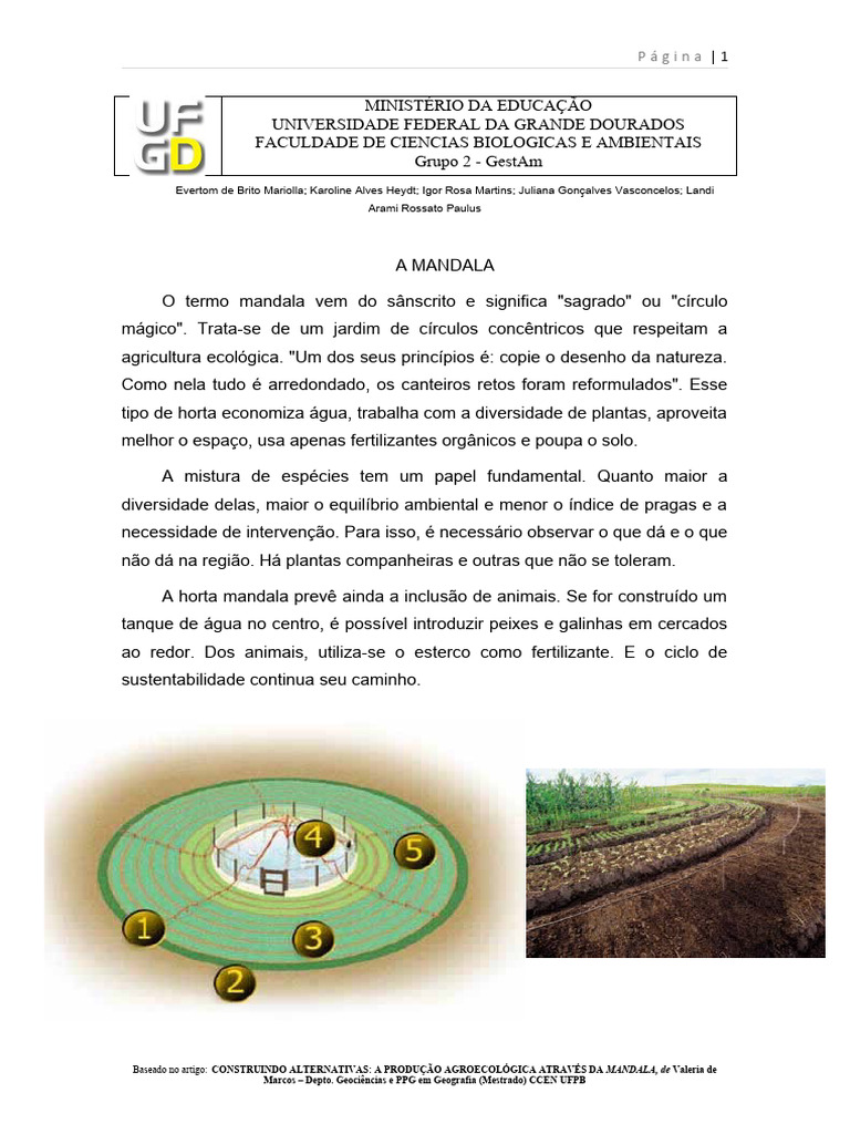 Implantação de Horta em Mandala | PDF | Irrigação | Agricultura