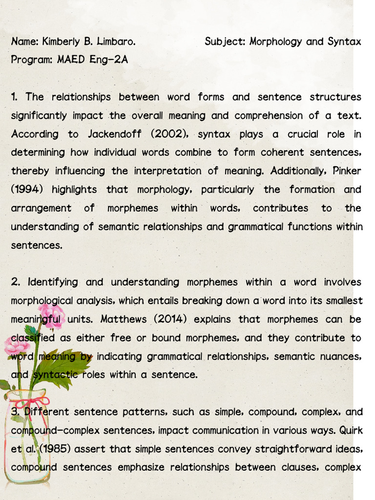 Morphology | Download Free PDF | Morphology (Linguistics) | Syntax