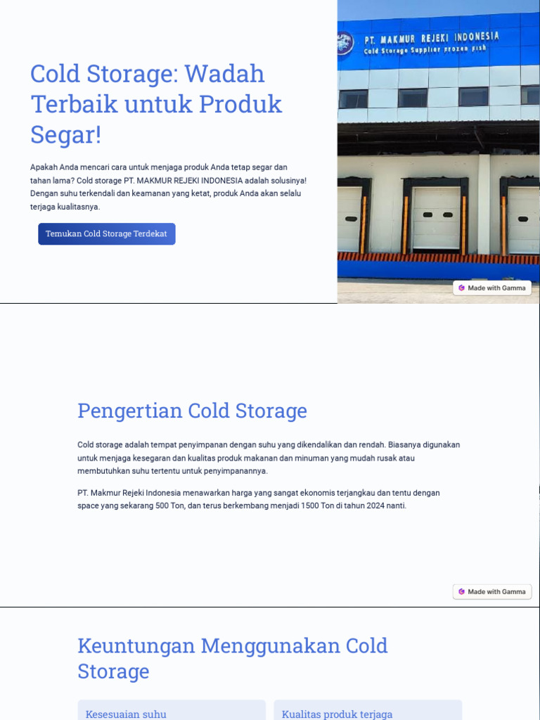 Cold Storage Terdekat untuk Produk Segar | PDF