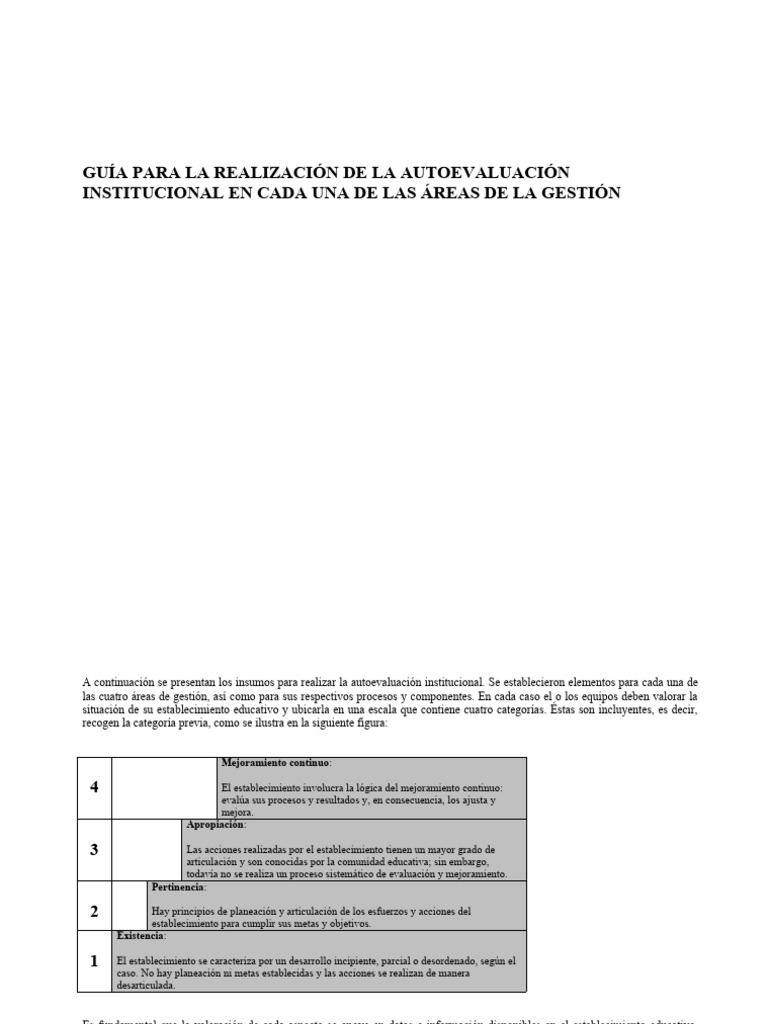 Guia - Evaluación Institucional | PDF | Evaluación | Aprendizaje
