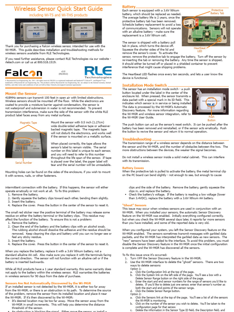 Sensores fieldview manual | PDF | Switch | Wireless Sensor Network