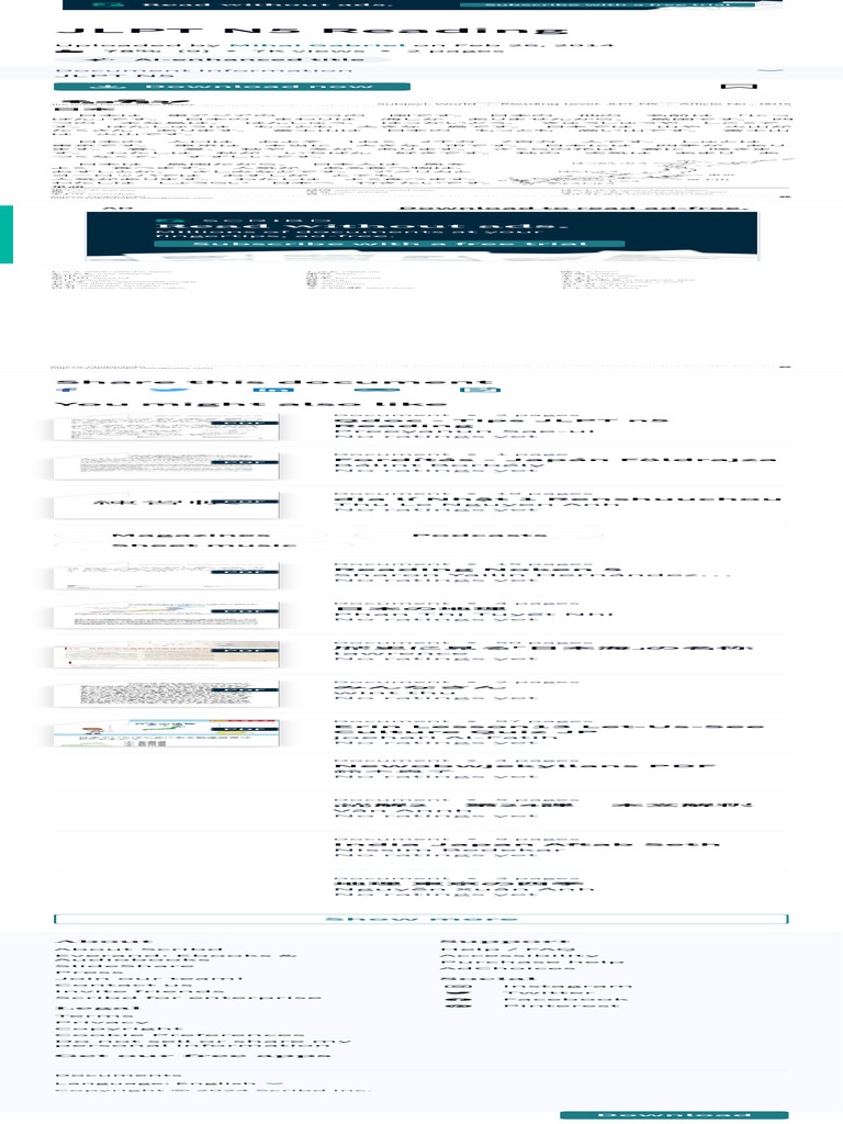 JLPT n5 Reading PDF | PDF | Scribd | World Wide Web
