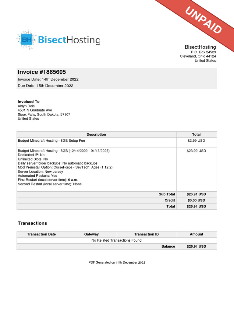 Invoice 1865605 | PDF | Computing