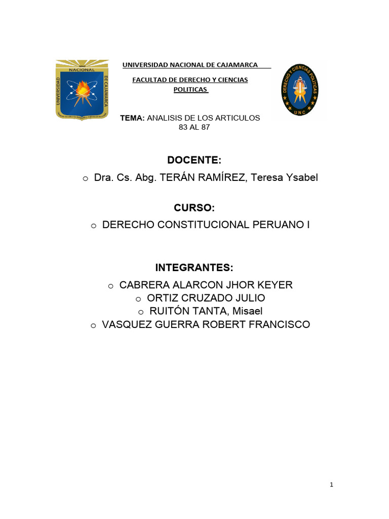 Analisis de Los Articulos 83 Al 87 | PDF | Dinero | Bancos