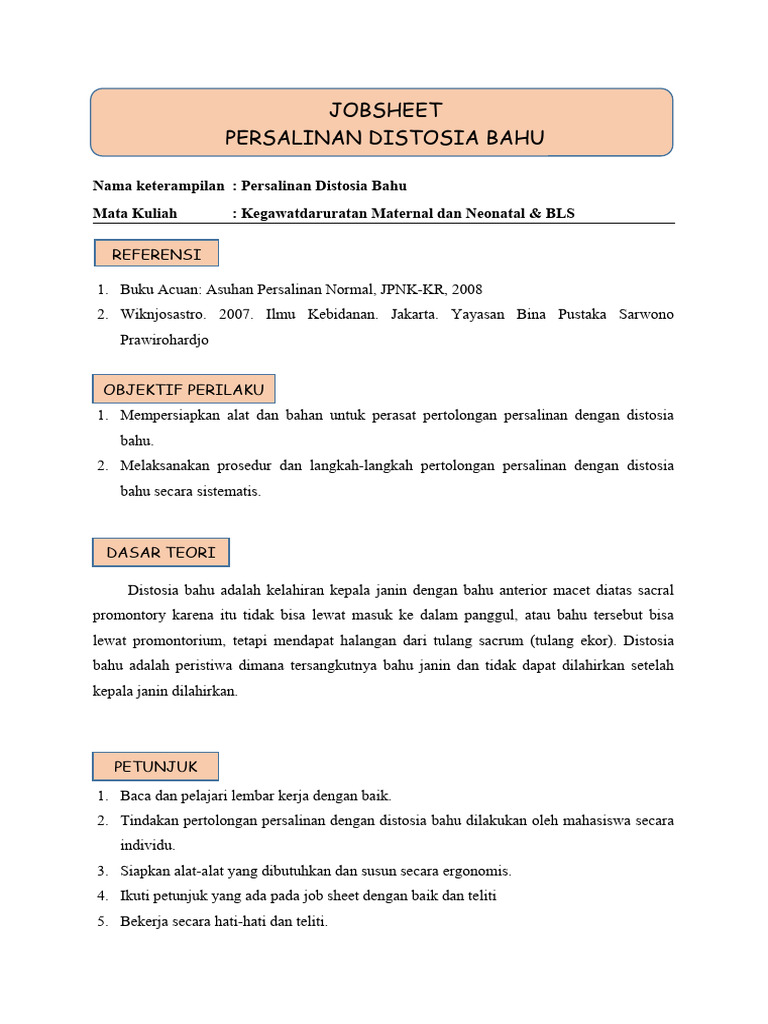 Prosedur Persalinan Distosia Bahu | PDF | Kesehatan Holistik