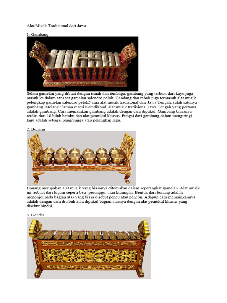 Alat Musik Tradisional Dari Jawa | PDF