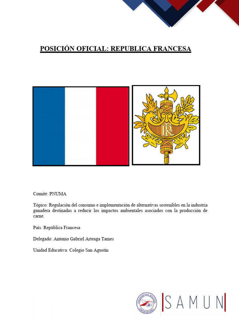 Posición Oficial: Republica Francesa | PDF | Francia | Agricultura
