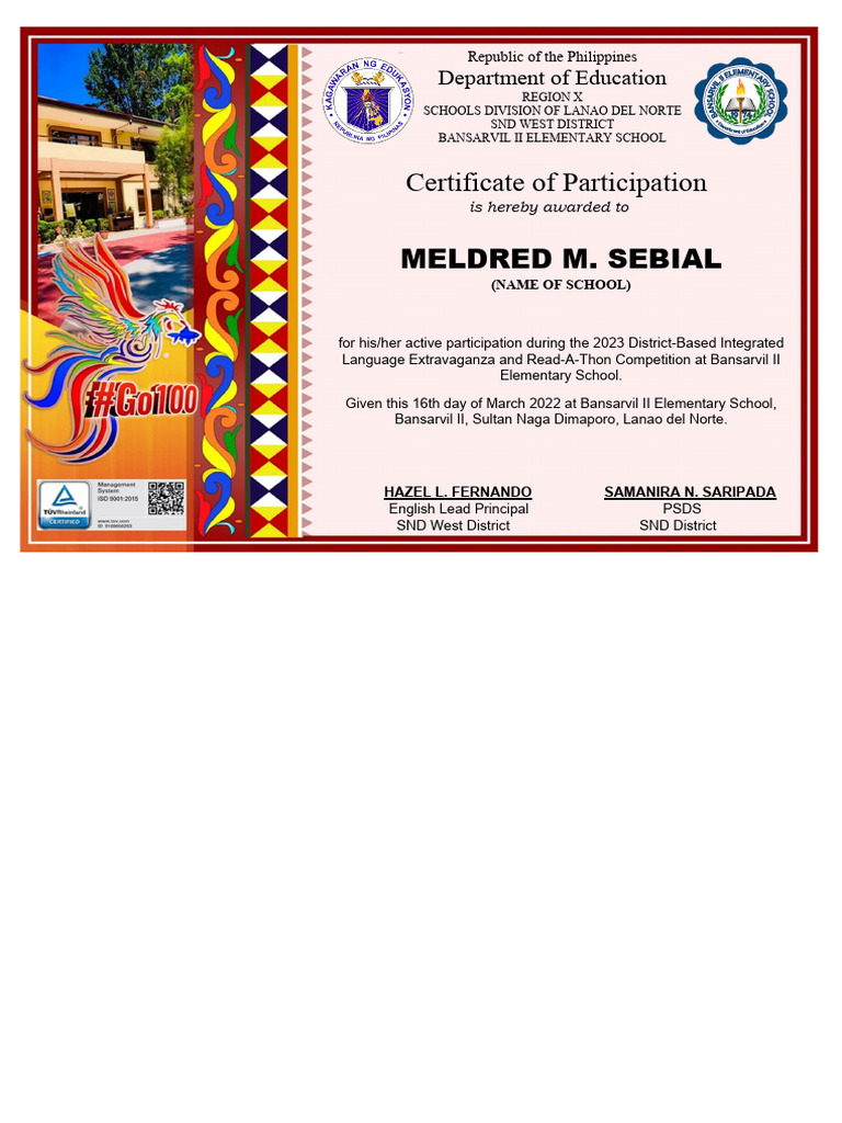 PARTICIPANTS CERTIFICATES | PDF