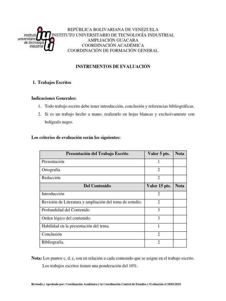 Instrumento de Evaluac I-2024 | PDF | Creatividad | Cognición