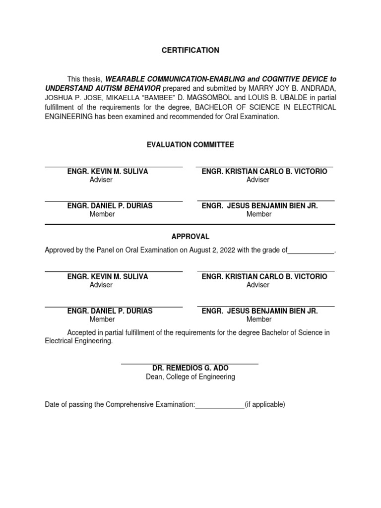 Certification and Approval (Autism) | PDF