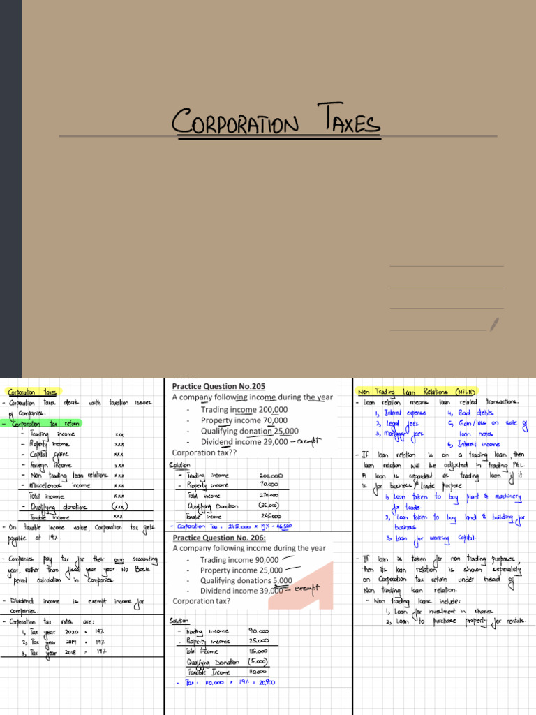 Corporation Taxes | PDF | Taxes | Income