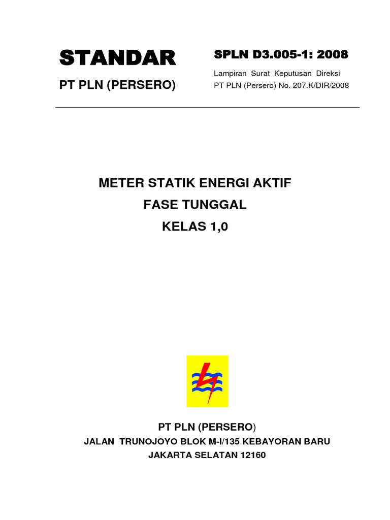 Standar Meter Statik Energi Aktif Kelas 1 | PDF
