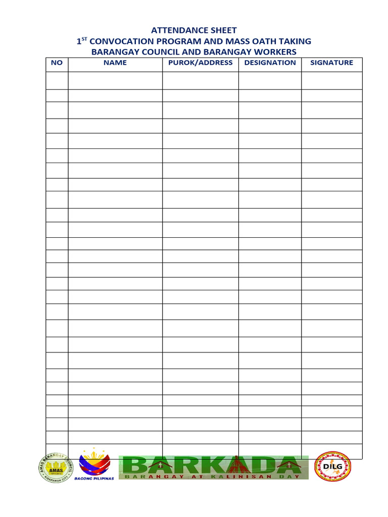 ATTENDANCE SHEET | PDF