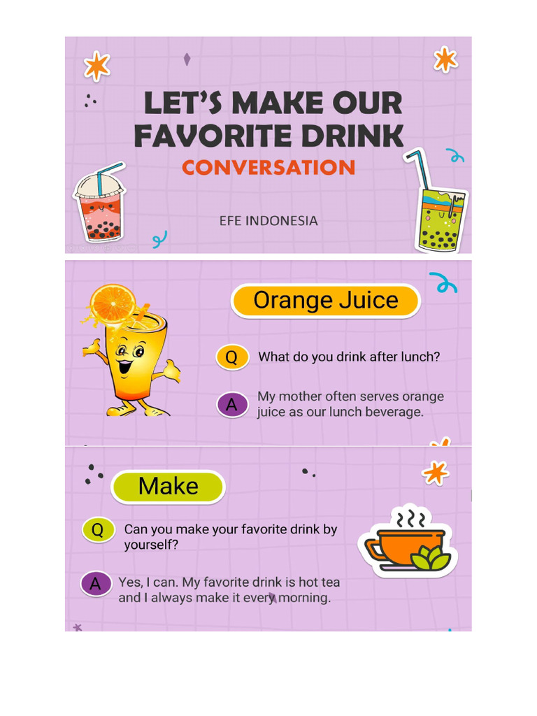 SD-LET'S MAKE OUR FAVORITE DRINK Conversation | PDF