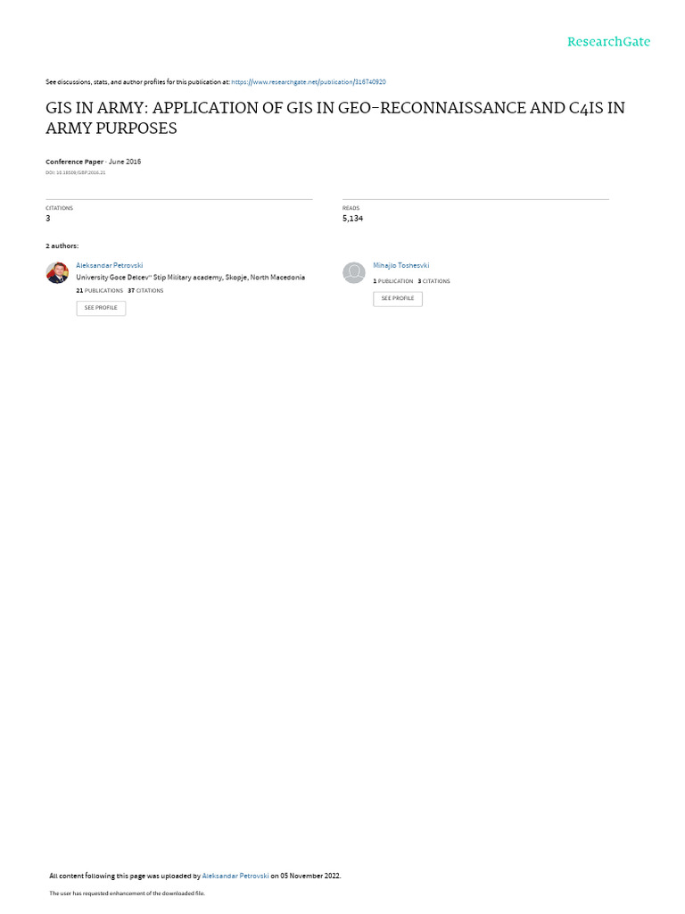 GIS_IN_ARMY_APPLICATION_OF_GIS_IN_GEO-RECONNAISSAN | PDF | Geographic ...