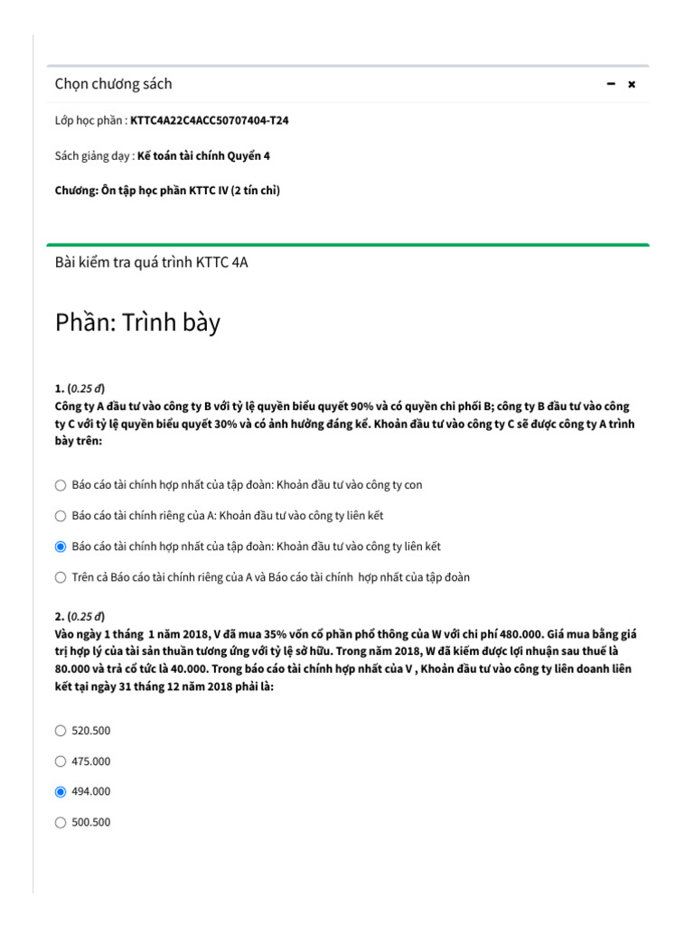 Ktra Giua Ky KT$ (Thu) Sai 1 Câu | PDF