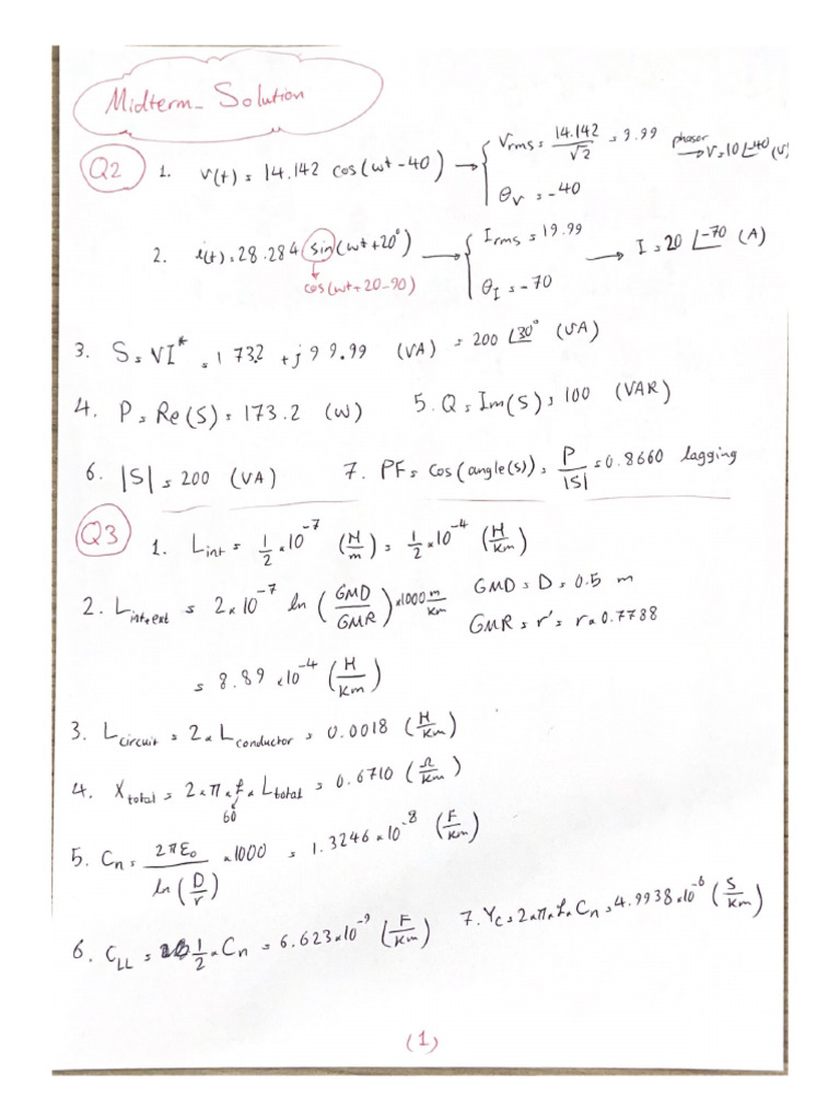 EECS 163 UCI Midterm Spring 2023 Solution-Calculations | PDF
