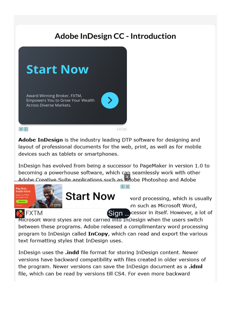 Adobe InDesign CC - Introduction | PDF | Adobe In Design | Adobe ...
