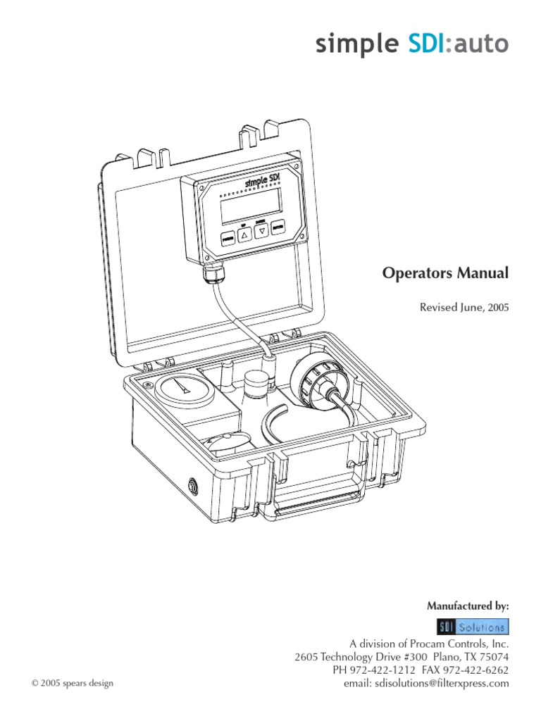 Simple SDI: Operator's Manual | PDF | Battery Charger | Pipe (Fluid ...