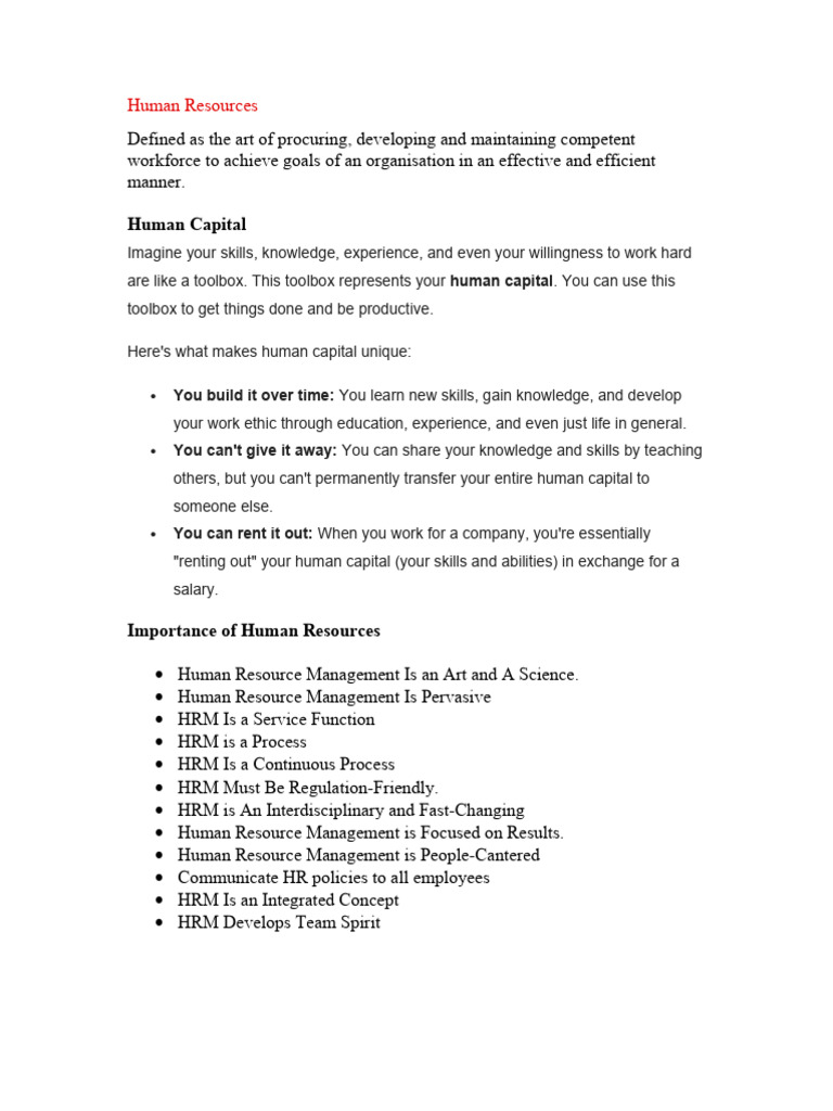 HR Notes | PDF | Recruitment | Human Resource Management