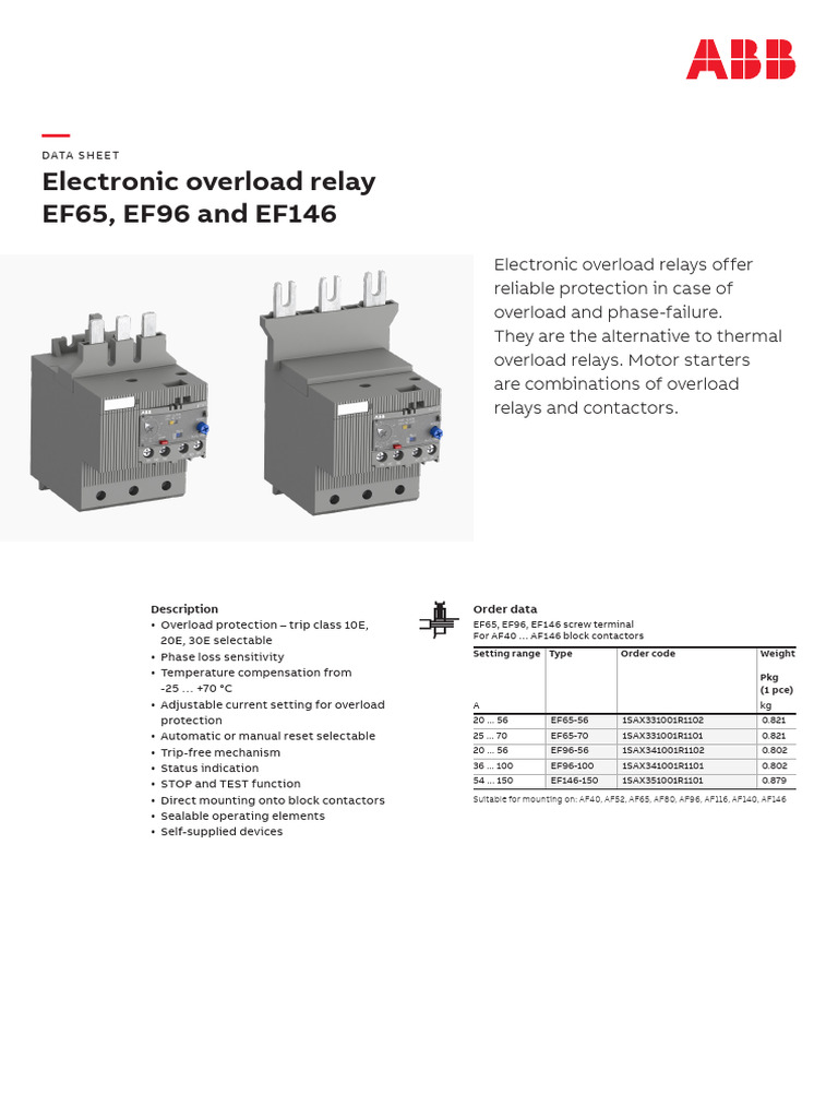 Overload Relay Guide for Engineers | PDF | Relay | Fuse (Electrical)