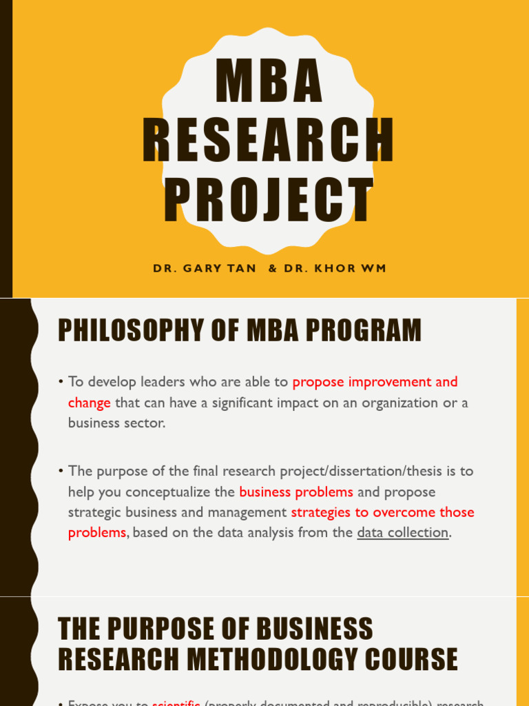 MBA Research Project Methodology Guide | PDF | Methodology | Cognition