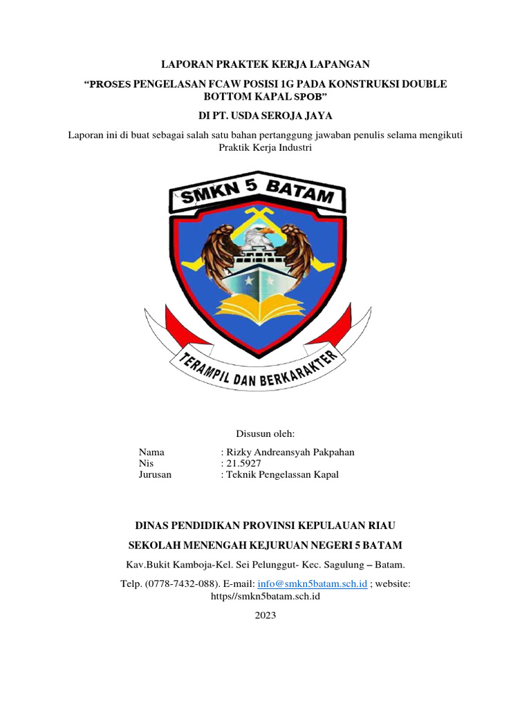 LAPORAN PKL - RIZKY ANDREANSYAH - Revisi | PDF | Teknologi & Rekayasa