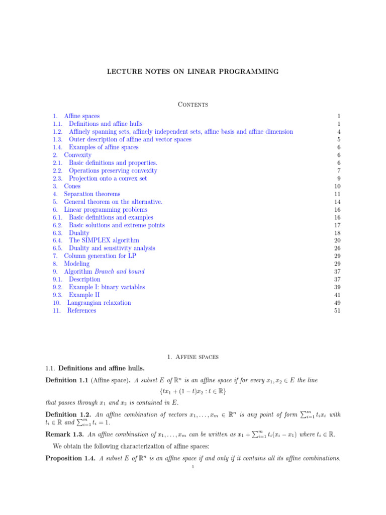 Linear Programming6 | PDF | Basis (Linear Algebra) | Vector Space Linear Programming6 | PDF | Basis (Linear Algebra) | Vector Space