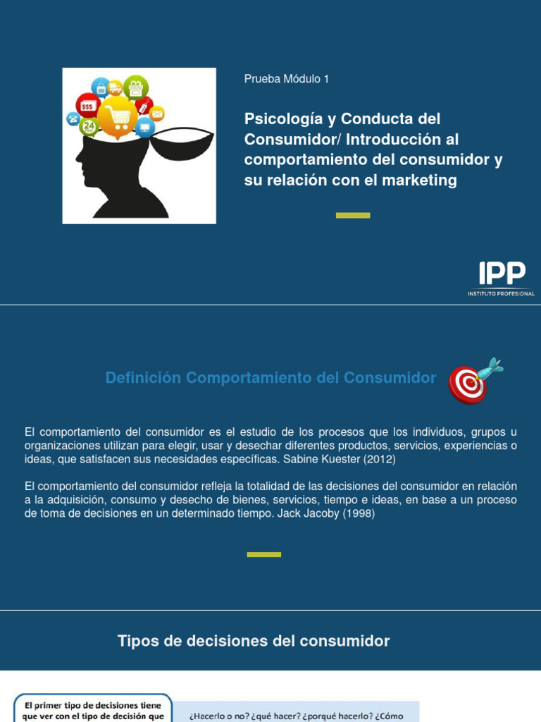 Evaluación M1 Psicología y Conducta Del Consumidor | PDF | Comportamiento del consumidor ...