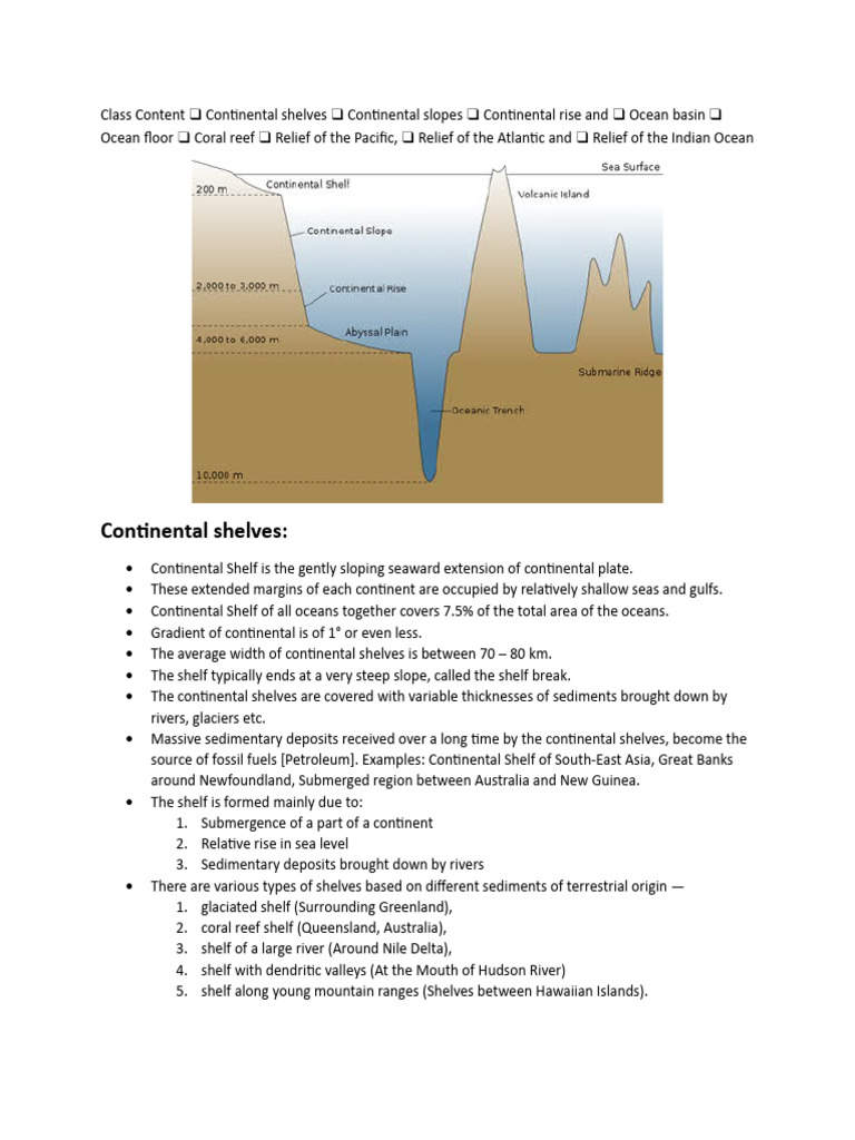 Ocean Floor | PDF | Continental Shelf | Coral Reef