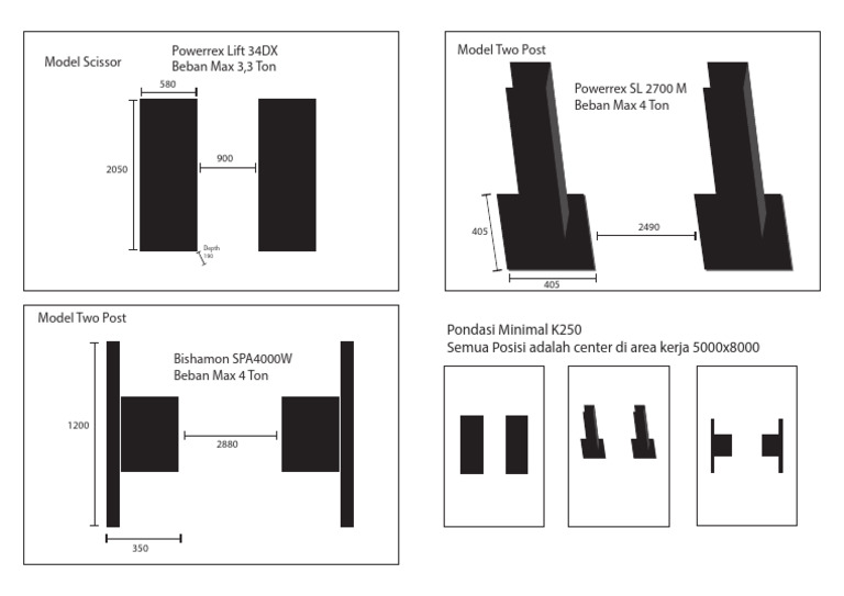 Ukuran Lift Mobil | PDF
