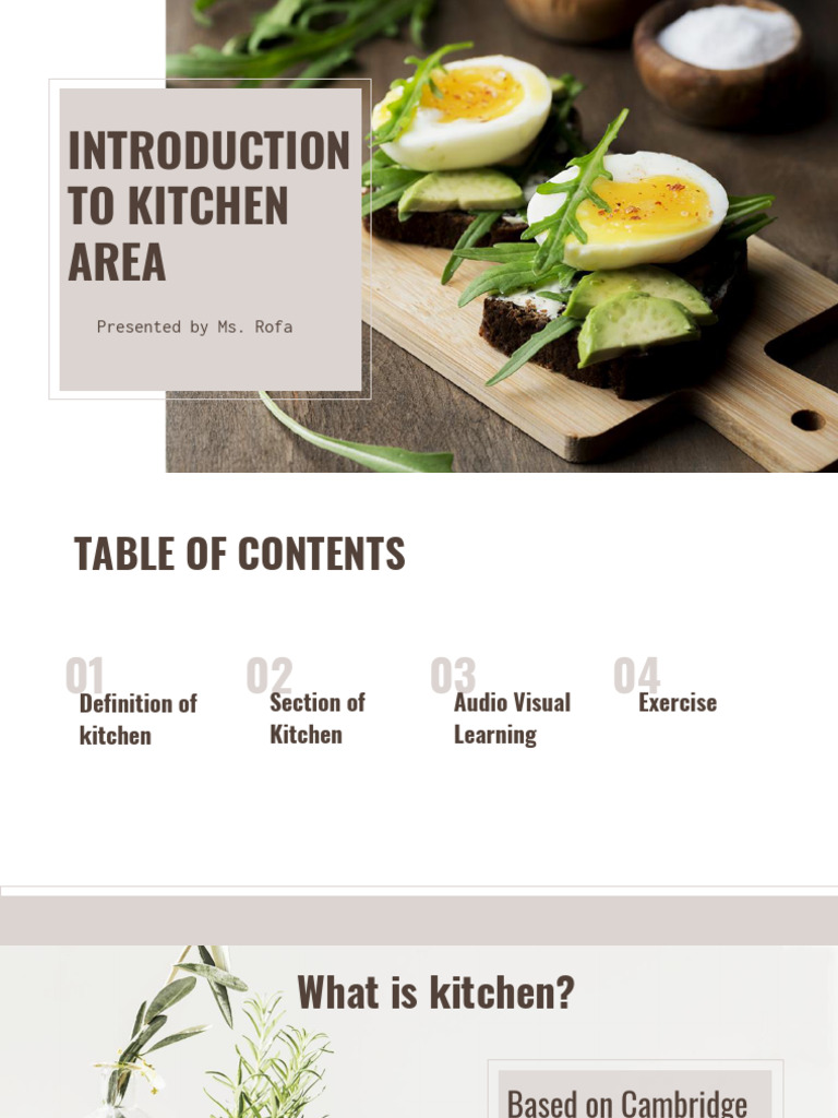 1_UNIT 1_INTRODUCTION TO KITCHEN AREA | PDF